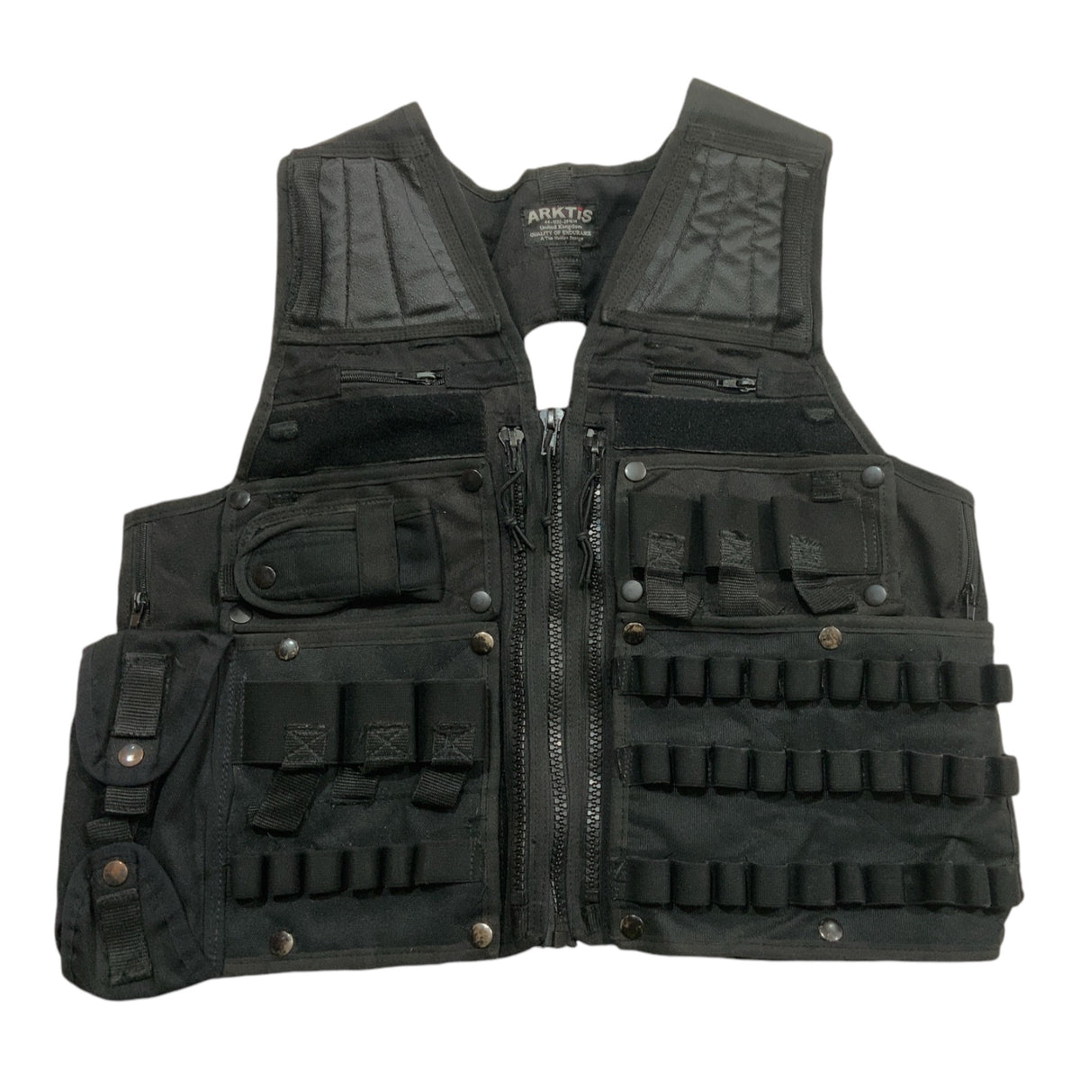 Arktis Tac-Vest Load Bearing Black SAS Combat Airsoft Adjustable Size ...