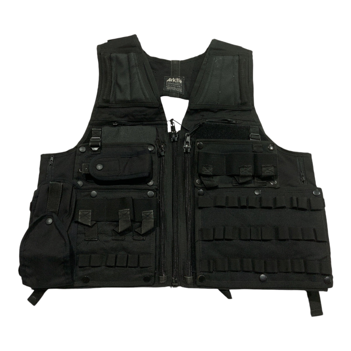 Arktis Tac-Vest Load Bearing Black SAS Combat Airsoft Adjustable Size ...