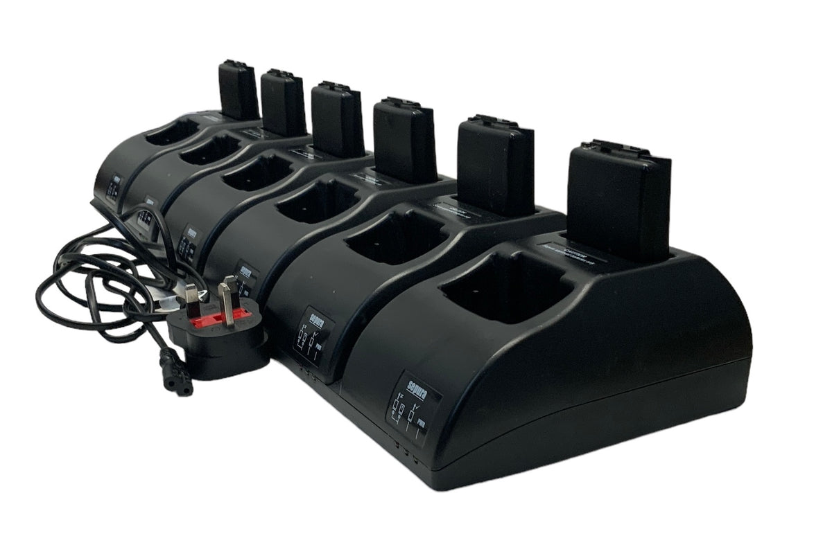 Sepura 6 + 6 Deck Charger 2000/3000 Series Plus 6 Free Batteries CHARG ...