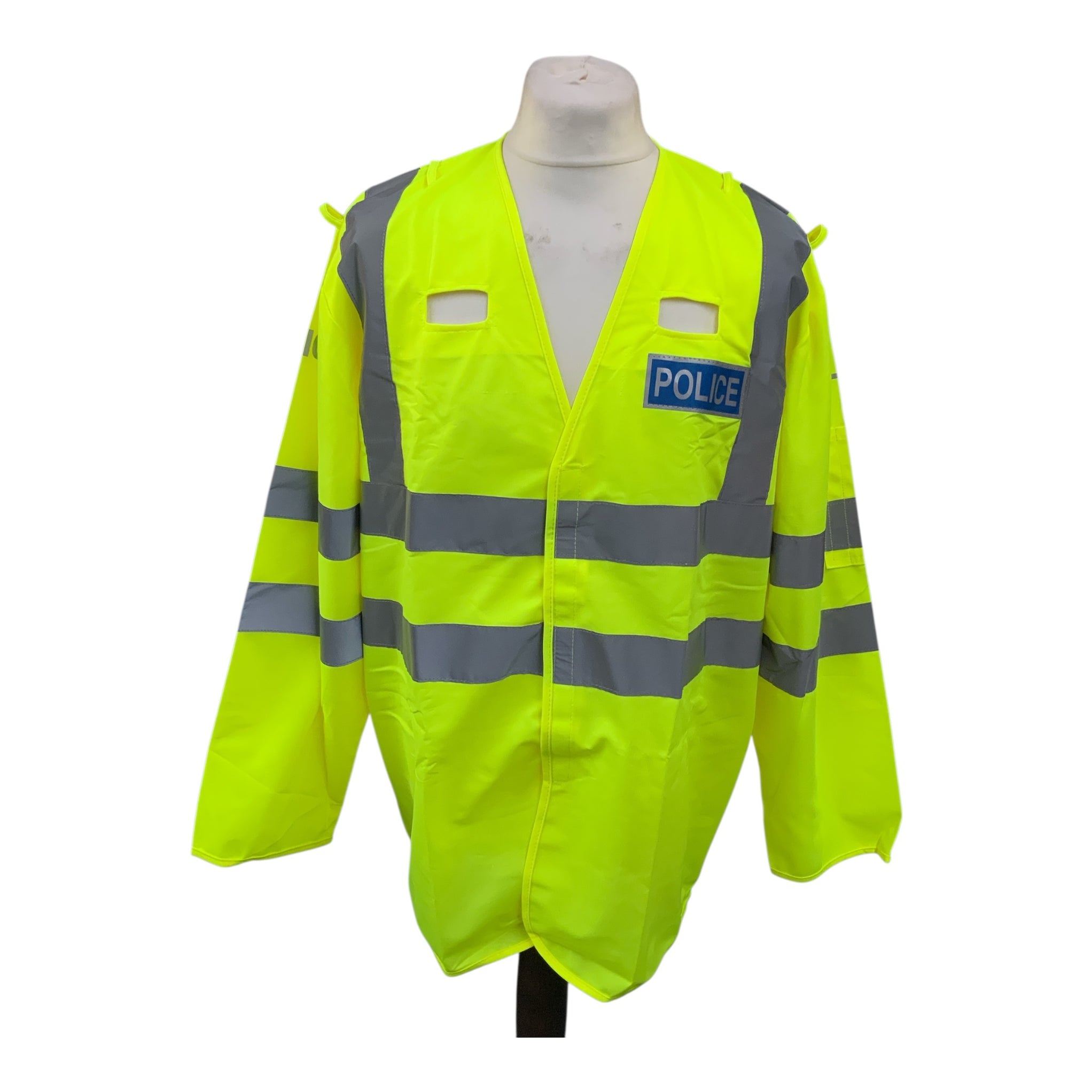 Police Branded Hi Vis Lightweight Reflective Overcoat Jacket LW13POLIC ...