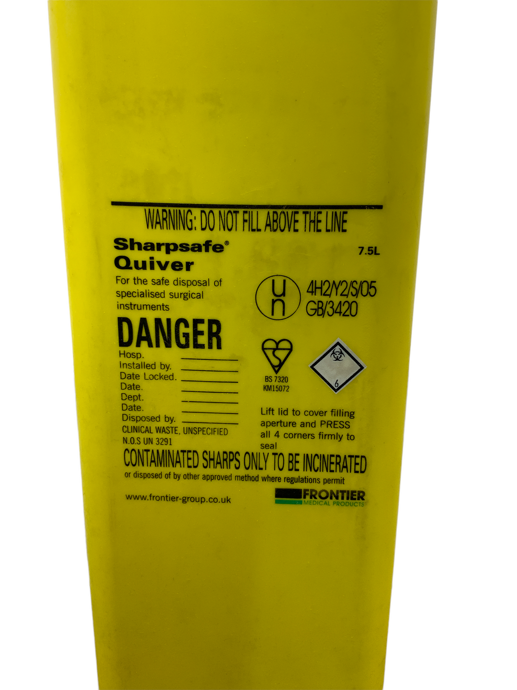 Sharps Bin 7.5L Yellow Medical Waste Tub BIN01 — One Stop Cop Shop