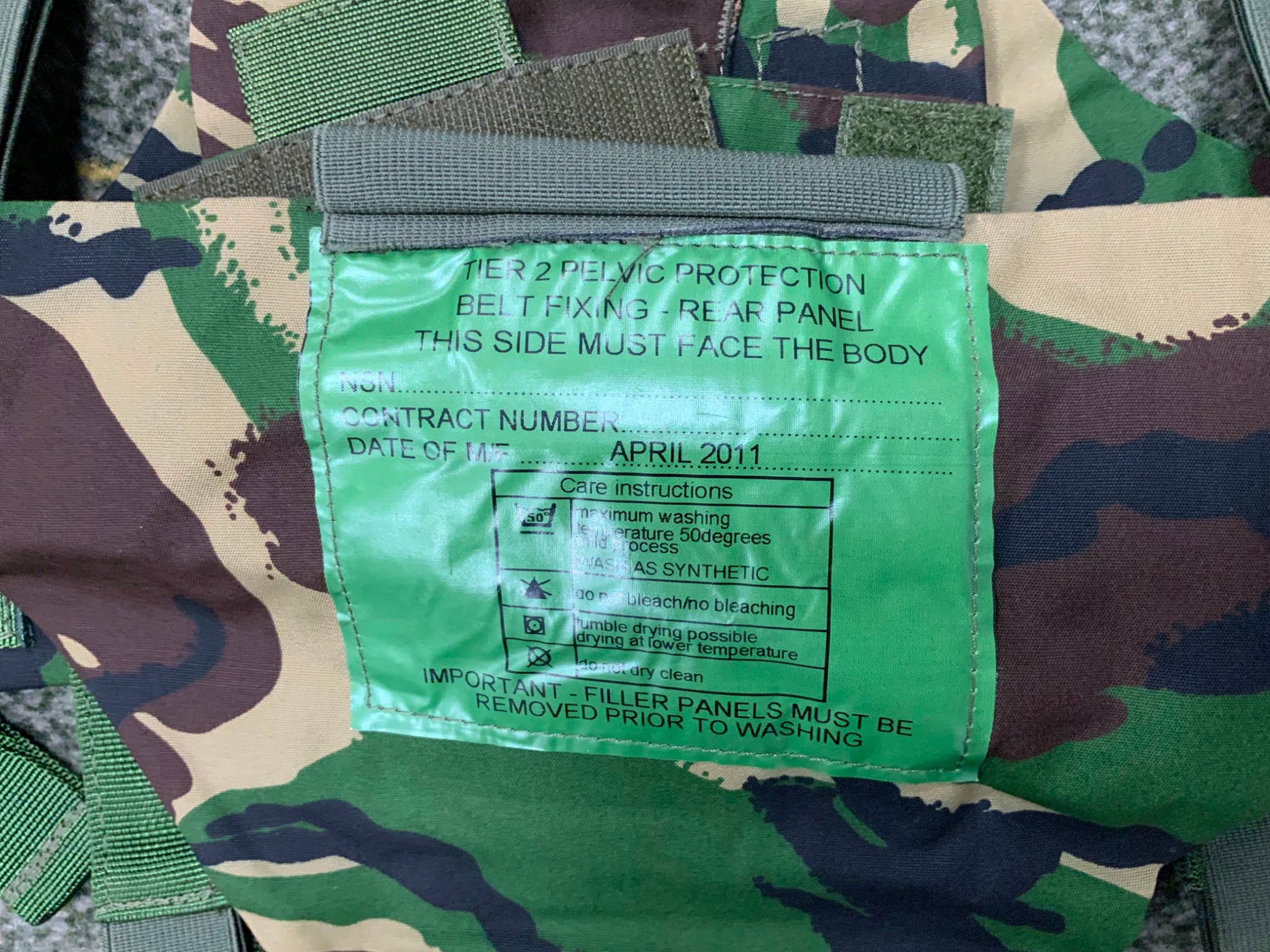 Tier 2 Pelvic Protection Belt Fixing DPM British Army Virtus Multicam ...