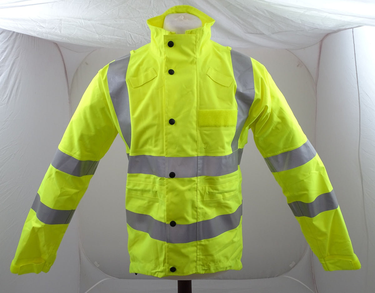Hi Vis Waterproof Cycling Jacket With Scooped Back & Reflective Tape ...