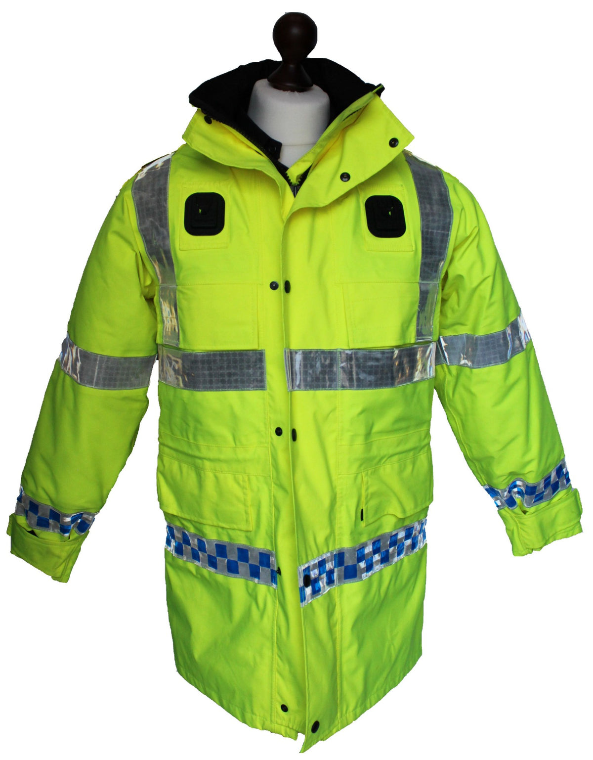 Hi-Vis 3/4 Goretex Waterproof Rain Coat Security Marshal HVGC03B — One ...