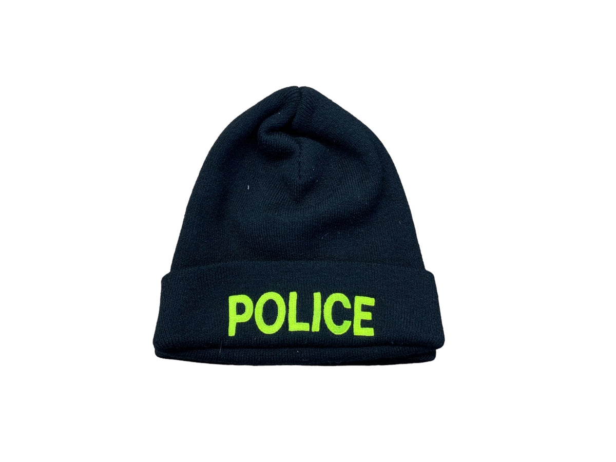 Police Branded Black Beanie Hat Cap Style 3 — One Stop Cop Shop