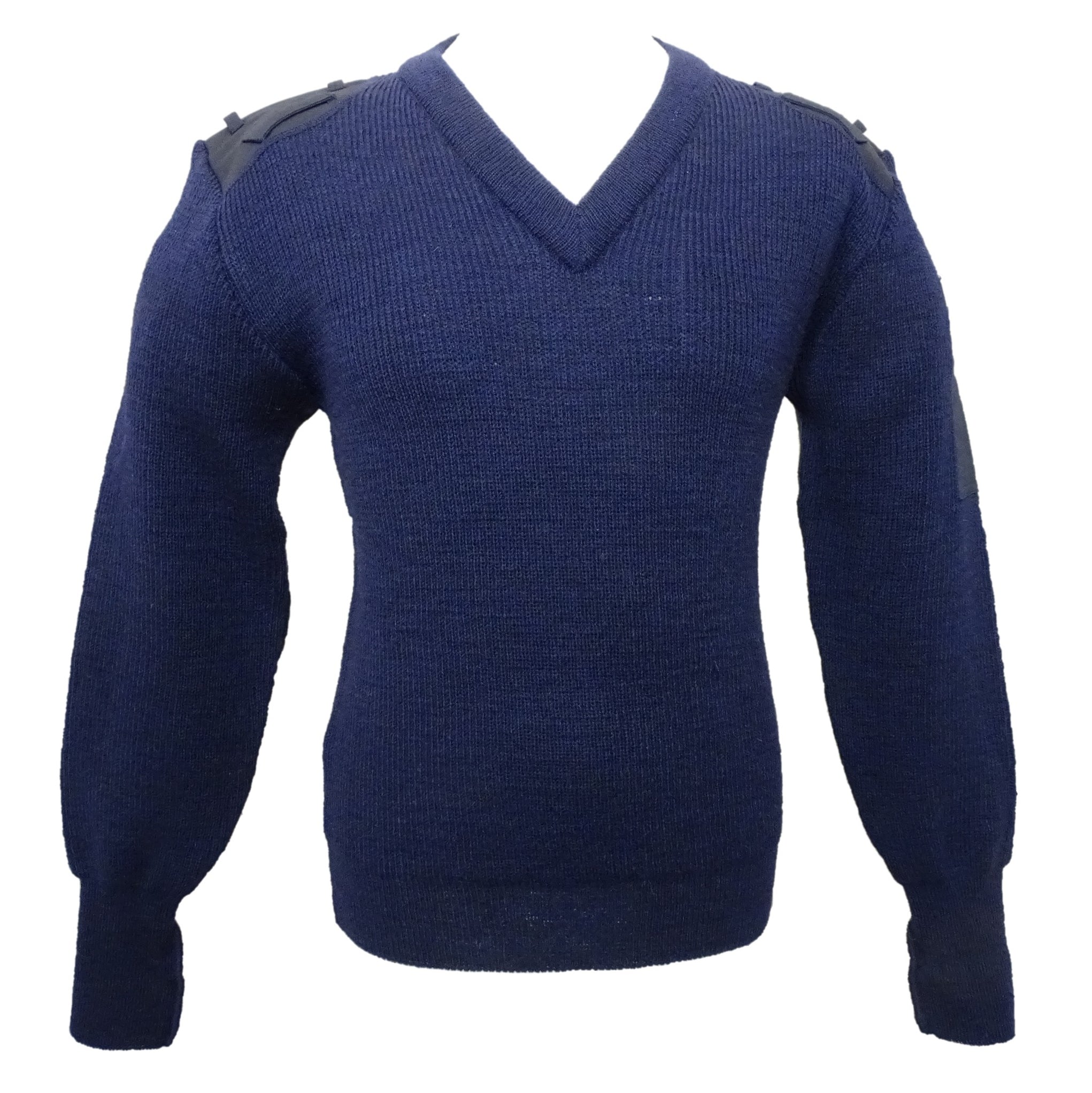 V Neck NATO Jumper in Navy Blue 100% Pure Wool — One Stop Cop Shop